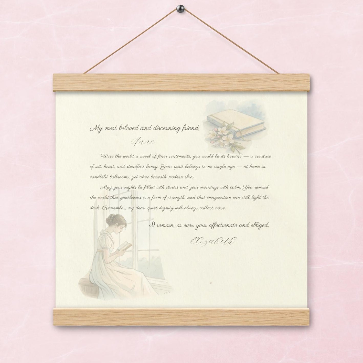 Modern Heroine — Personalized Regency Letter Wall Art – Between Fiction ...